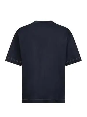 Giorgio Armani Blue Cotton Interlock Denim Collection T-shirt
