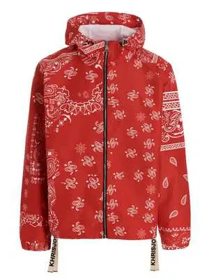 Khrisjoy Windbreaker Bandana Hood' Jacket - Red