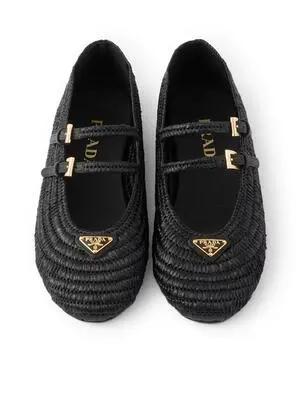 Prada Crochet Ballerinas - Black