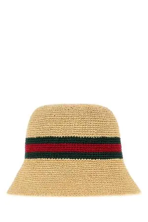 Gucci Raffia Bucket Hat - Brown