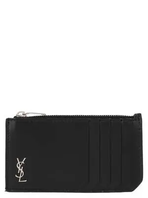 Saint Laurent Tiny Monogram' Cardholder - Black