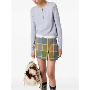 Miu Miu Cashmere Henley Sweater - Blue