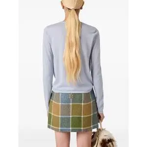 Miu Miu Cashmere Henley Sweater - Blue