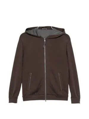 Brunello Cucinelli Cotton And Silk Hooded Cardigan - Multicolor