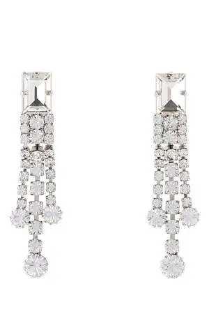 Alessandra Rich Embellished Metal Earrings - Silver