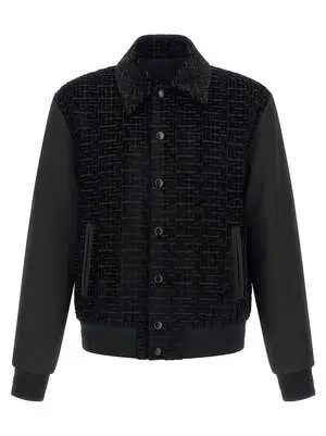 Balmain Velvet Bomber Jacket - Black