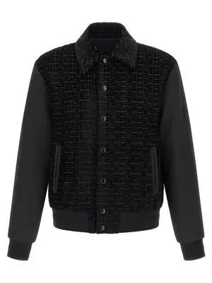Balmain Velvet Bomber Jacket - Black