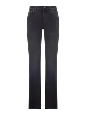 Saint Laurent Straight Leg Denim Jeans - Multicolor