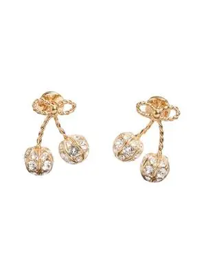 Valentino Garavani Cherryfic Earrings With Rhinestones - Gold
