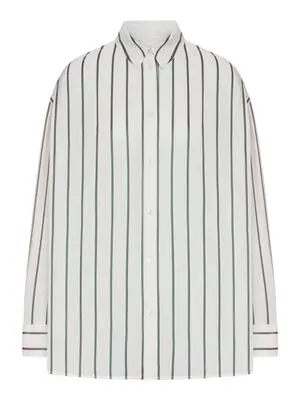 Gucci Vertical Striped Silk Shirt