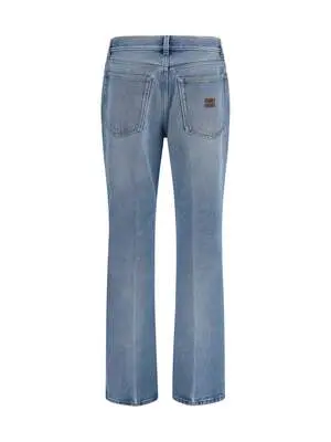 Miu Miu Washed Denim Five-pocket Jeans