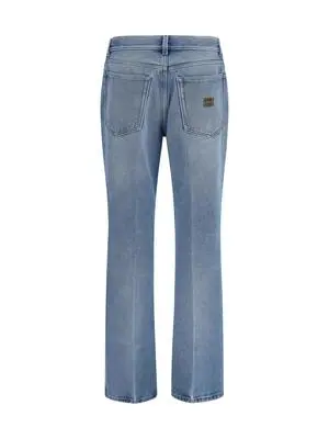 Miu Miu Washed Denim Five-pocket Jeans - Blue
