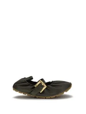 Balmain Buckle Strap Ballerinas - Green