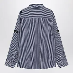 Balenciaga Oversize Navy And White Striped Shirt - Blue