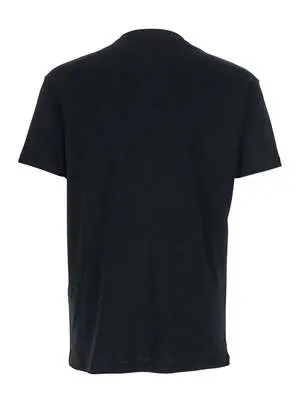 TOM FORD T-shirt With Logo Embroidery On The Front And Perforated Design In Cotton - Black