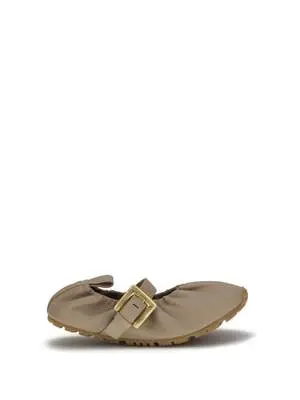 Balmain Buckle Strap Ballerinas - Cream