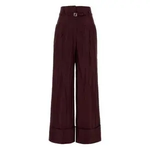Fendi Trousers Palazzo Pants - Red