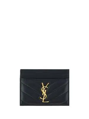 Saint Laurent Lambskin Card Holder - Black