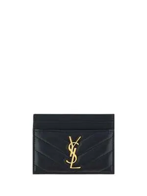 Saint Laurent Lambskin Card Holder - Black