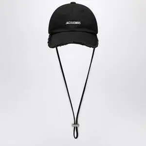 Jacquemus Hat The Cap Artichoke In Cotton - Black