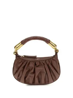 Balmain Bène Mini Bag In Calfskin Leather - Brown