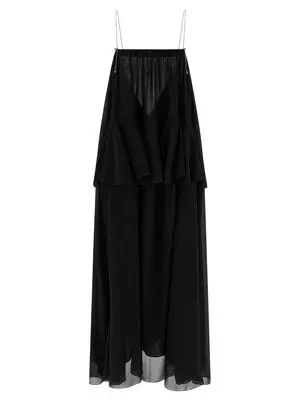 Chloé Silk Chiffon Maxi Dress - Black