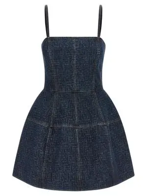 Fendi Ff Denim Dress - Blue