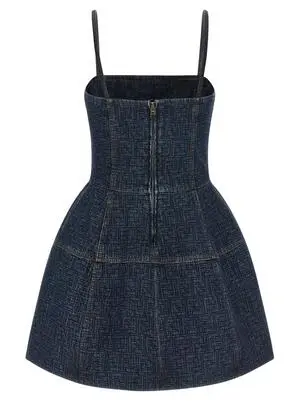 Fendi Ff Denim Dress - Blue