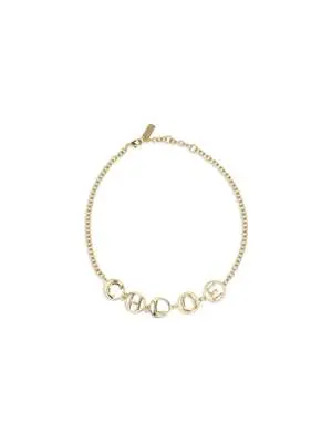 Chloé Script Choker Necklace - Gold
