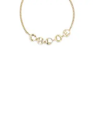 Chloé Script Choker Necklace - Gold