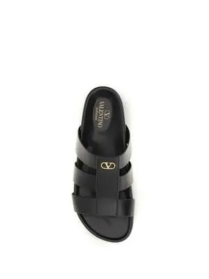 Valentino Garavani Studshield Leather Slide Sandals