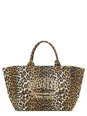 GANNI Borsa Tote Leopard Xxl - Multicolor