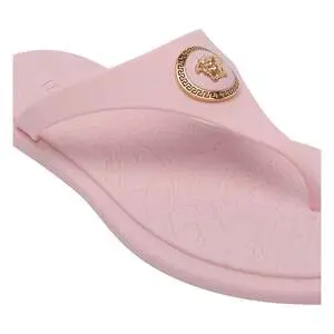 Versace Rubber Flat Thong Sandals - Pink