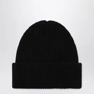 Almada Label Wool And Cashmere Beanie - Black