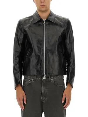Our Legacy Leather Mini Jacket - Black