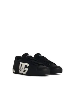 Dolce & Gabbana Portofino Leather Sneakers - Black