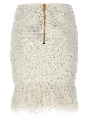 Balmain Fringed Tweed' Skirt