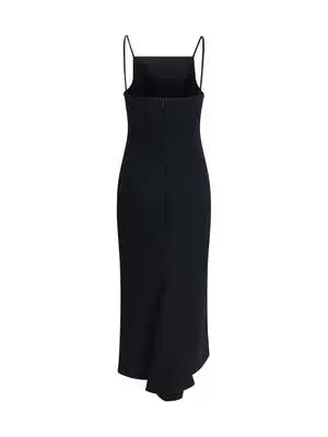 Givenchy Midi Dress With Draped Back - Black
