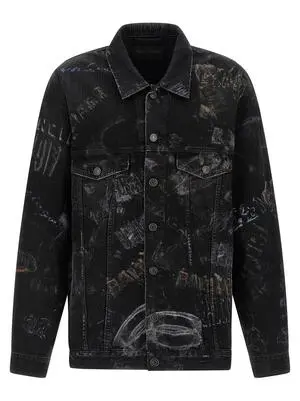Balenciaga Oversized Crayon Cotton Denim Jacket - Black