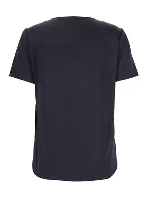 Max Mara Dida' Blue Crewneck T-shirt In Silk - Multicolor