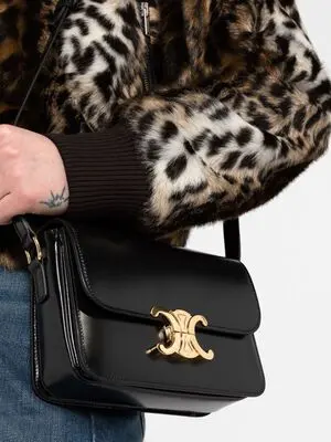 Celine Triomphe Teen Leather Shoulder Bag