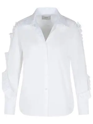 Coperni Ruffle' Cotton Shirt - White
