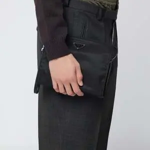 Prada Pouch In Re-nylon And Saffiano