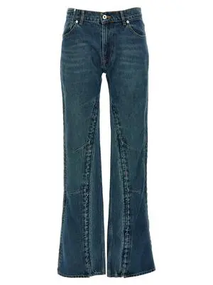 Y/project Evergreen Hook And Eye' Jeans - Blue