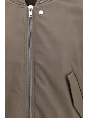 Rick Owens Secchia Flight Bomber In Lambskin Leather With Padding - Gray