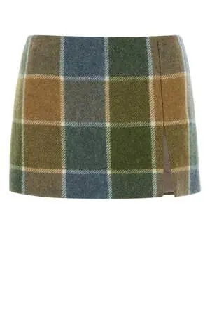 Miu Miu Embroidered Wool Mini Skirt
