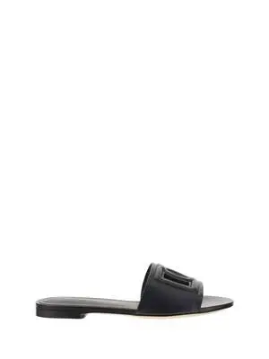 Dolce & Gabbana Millenials Leather Sandals - Black