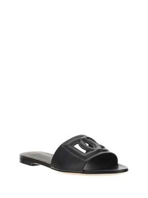 Dolce & Gabbana Millenials Leather Sandals - Black