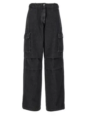 Coperni Denim Wide Leg Cargo' Jeans - Black