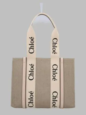 Chloé Borsa Tote Woody - Cream